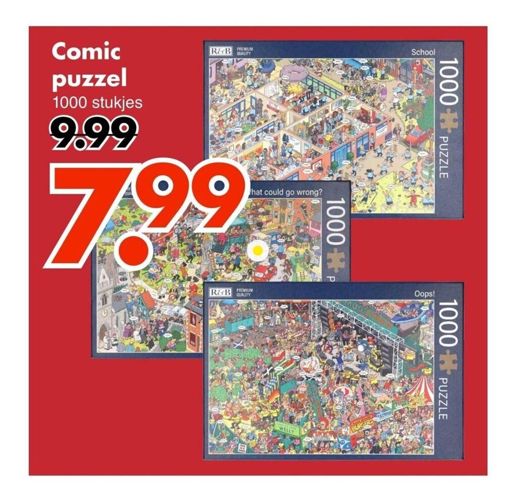 Comic puzzel 1000 stukjes aanbieding bij Wibra