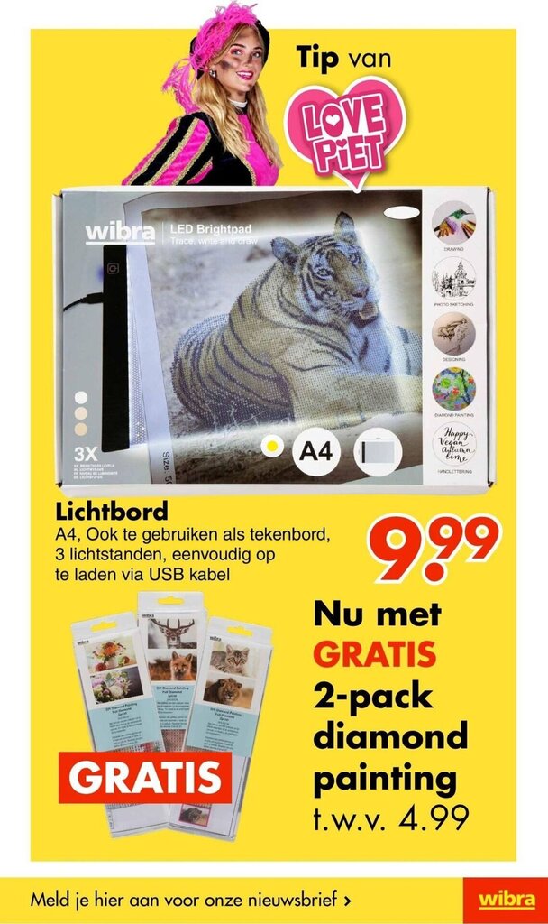 Lichtbord aanbieding bij Wibra