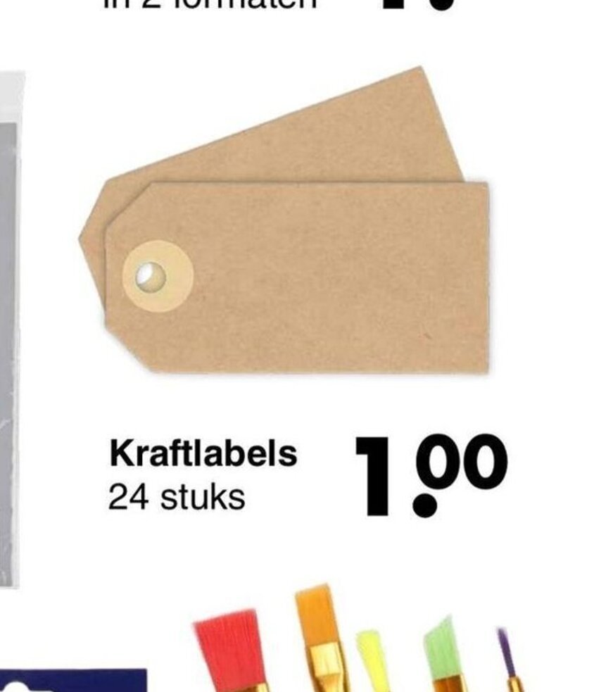 Kraftlabels 24 stuks aanbieding bij Wibra