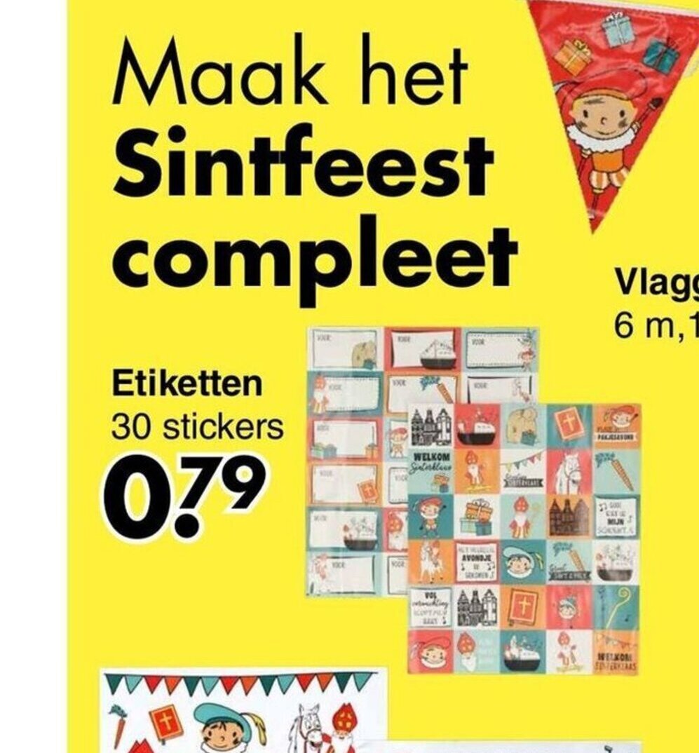 Etiketten 30 stickers aanbieding bij Wibra