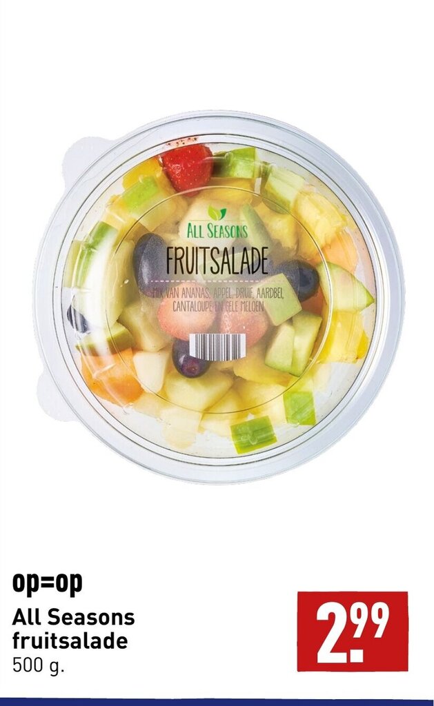 All Seasons fruirsalade 500 gram aanbieding bij ALDI