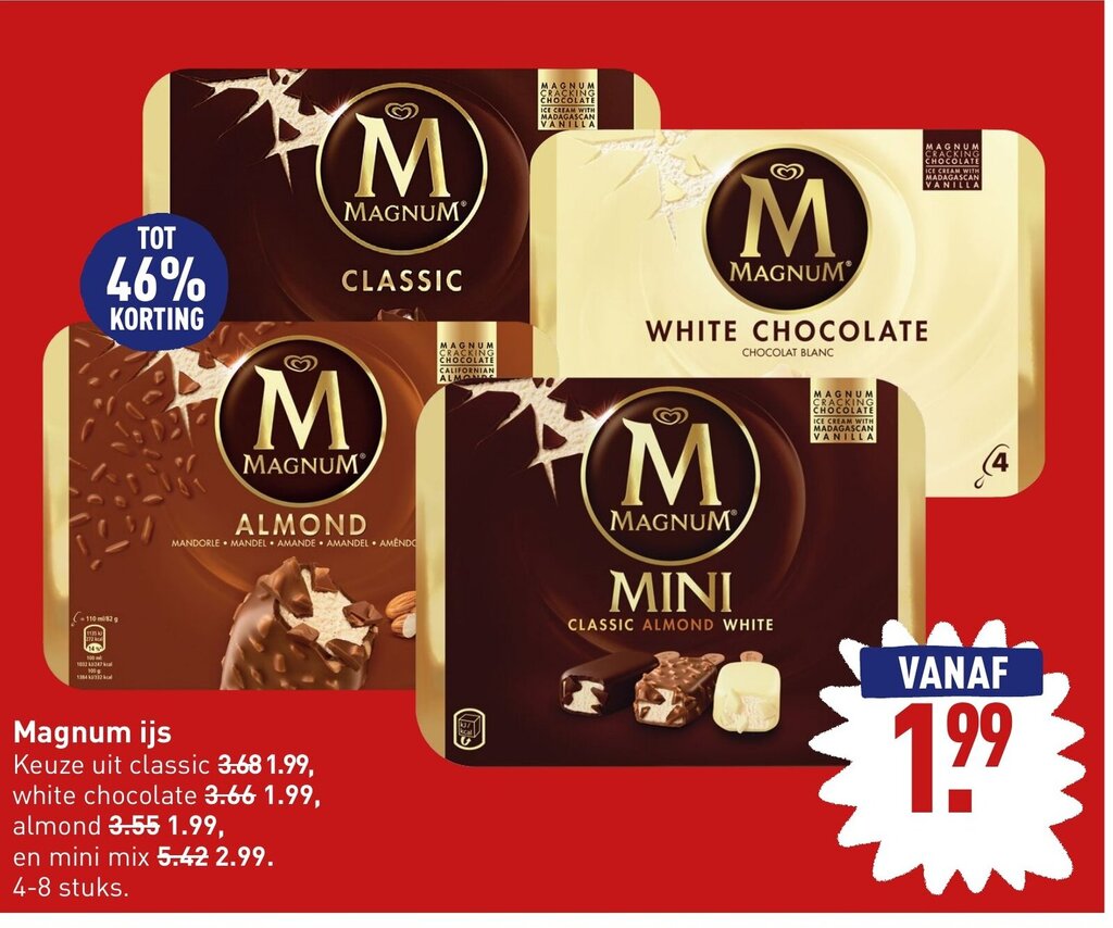 Magnum ijs Keuze uit classic aanbieding bij ALDI