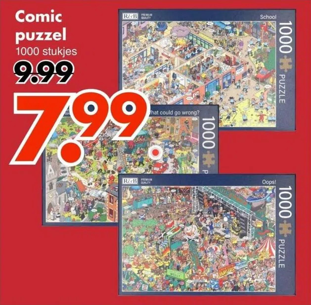 Comic puzzel aanbieding bij Wibra
