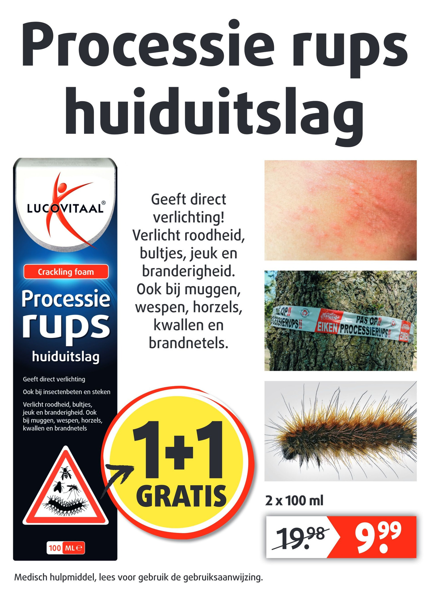 Processie rups huiduitslag aanbieding bij Lucovitaal