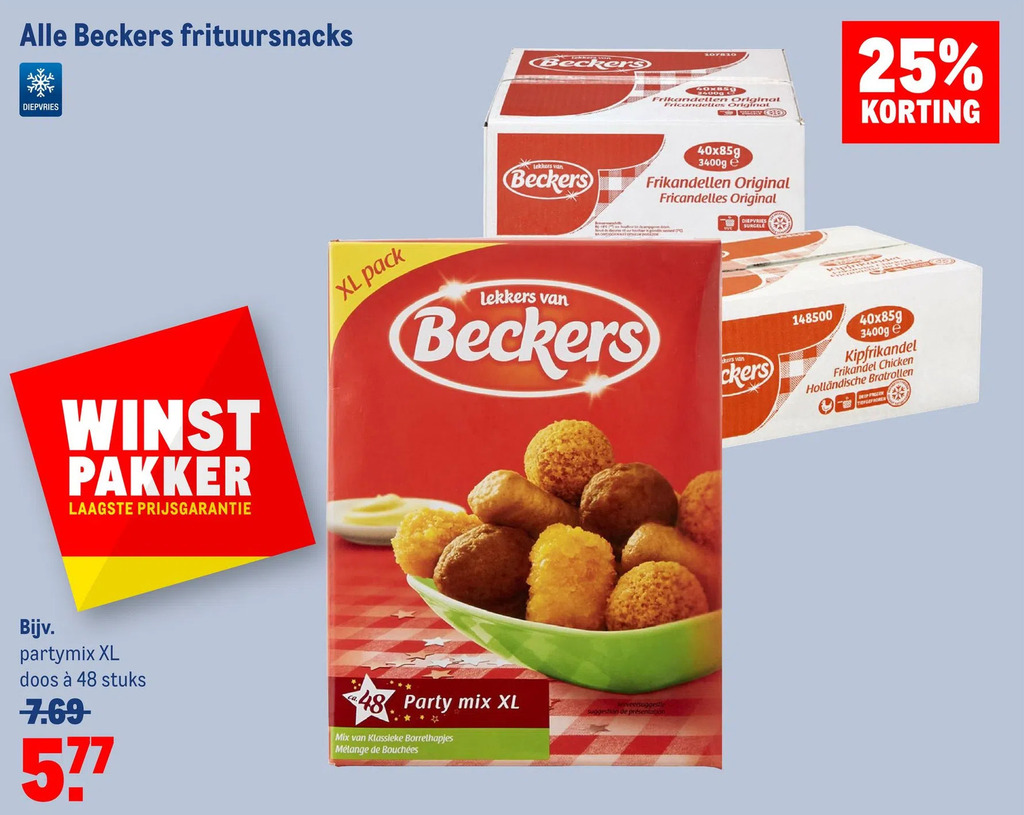 Alle beckers frituursnacks aanbieding bij Makro