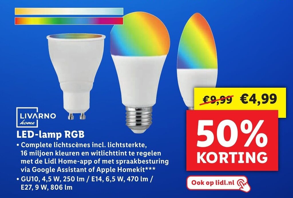 Livarno home LED-lamp RGB aanbieding bij Lidl