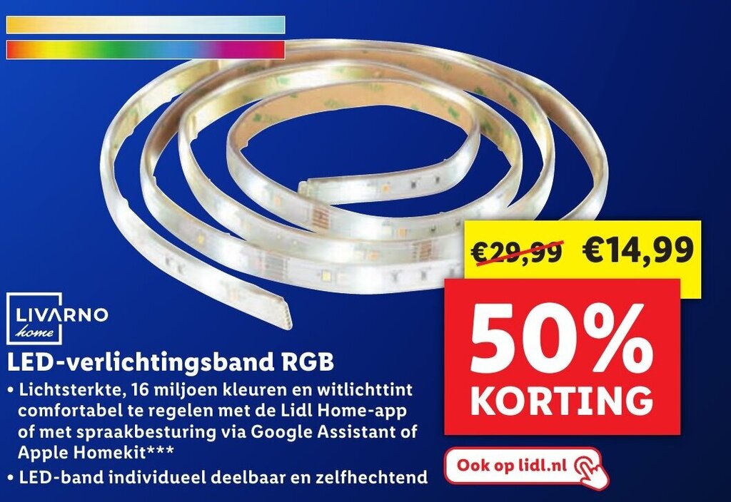 Livarno home LED-verlichtingsband RGB aanbieding bij Lidl