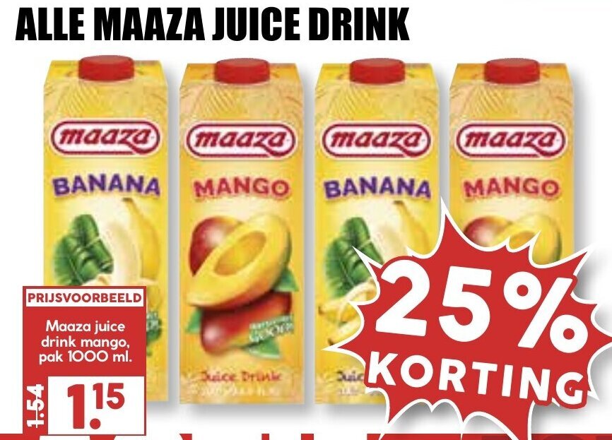 Mazza Juice drink 1L aanbieding bij MCD Supermarkt