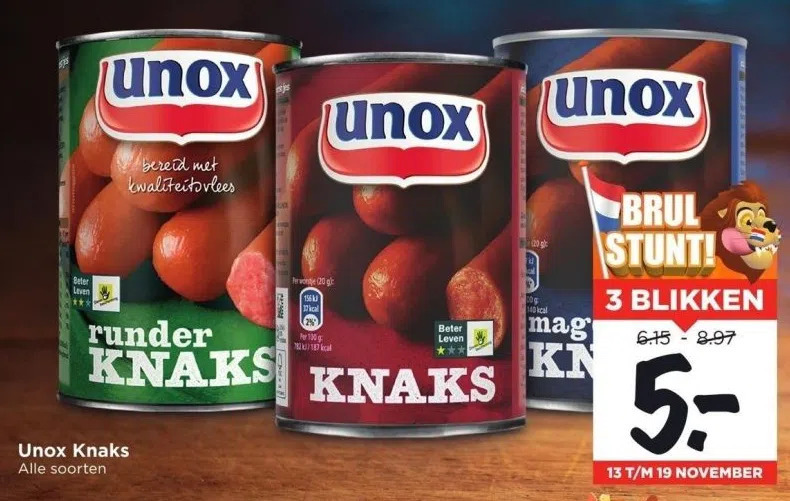 Unox knaks alle soorten aanbieding bij Vomar Voordeelmarkt