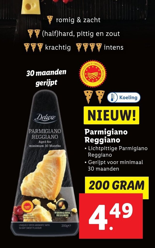 Parmigiano reggiano 200g aanbieding bij Lidl