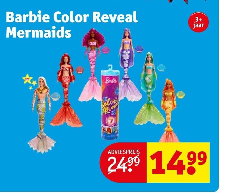 Barbie Color Reveal Mermaids aanbieding bij Kruidvat