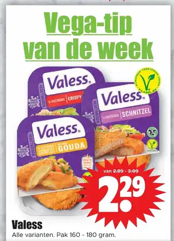Valess pak 160-180 gram aanbieding bij Dirk