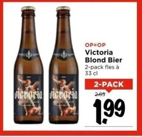 Op=op victoria blond bier 2-pack fles à 33 cl aanbieding bij Vomar ...
