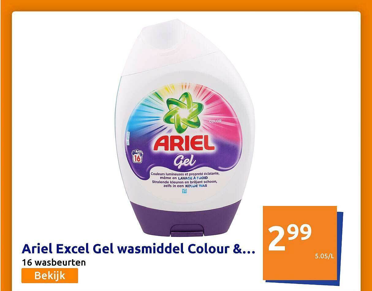 Ariel excel gel wasmiddel colour &... aanbieding bij Action