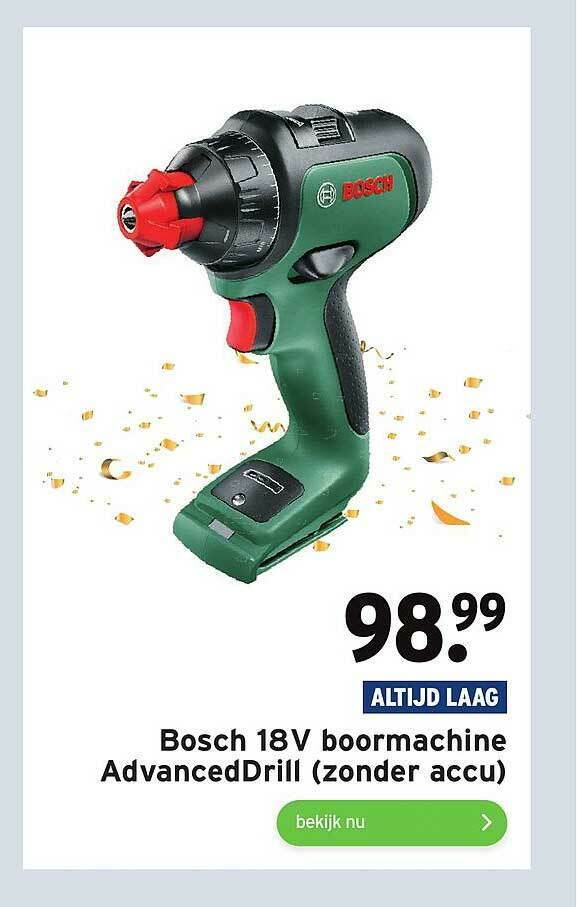 Bosch 18v boormachine advanceddrill (zonder accu) aanbieding bij GAMMA