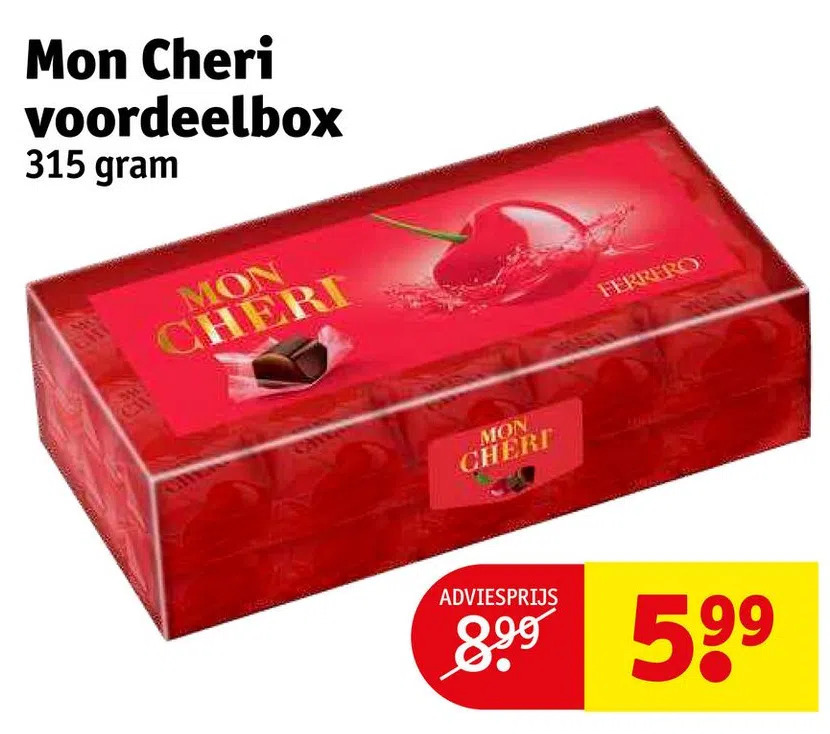 Mon cheri voordeelbox aanbieding bij Kruidvat
