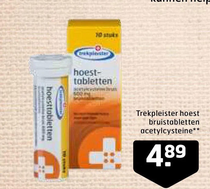 Trekpleister hoest bruistabletten acetylcysteine** aanbieding bij ...