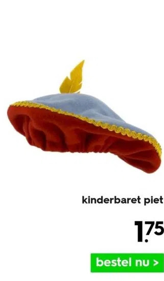 Kinderbaret piet aanbieding bij HEMA