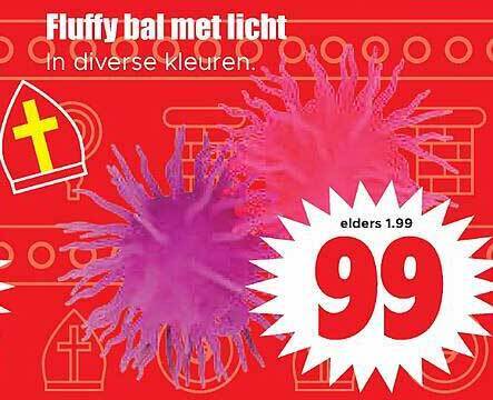 Fluffy bal met licht aanbieding bij Dirk