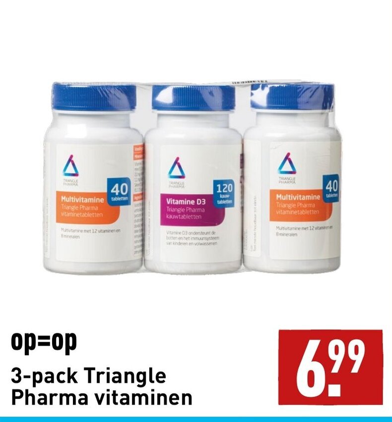 3-pack Triangle Pharma vitaminen aanbieding bij ALDI