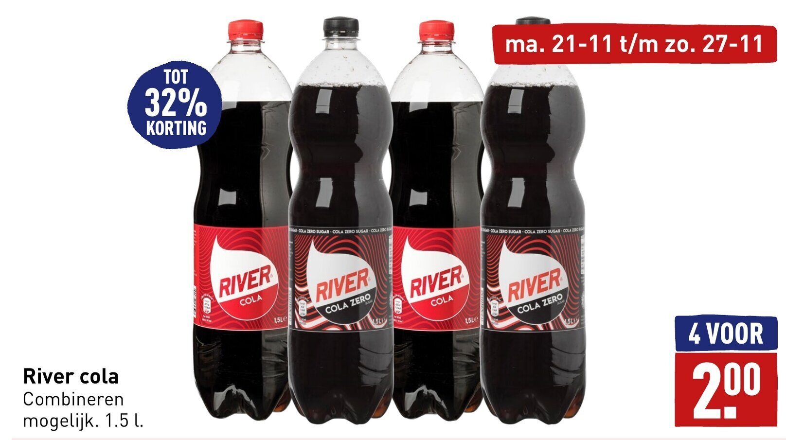 River cola 1.5 liter aanbieding bij ALDI