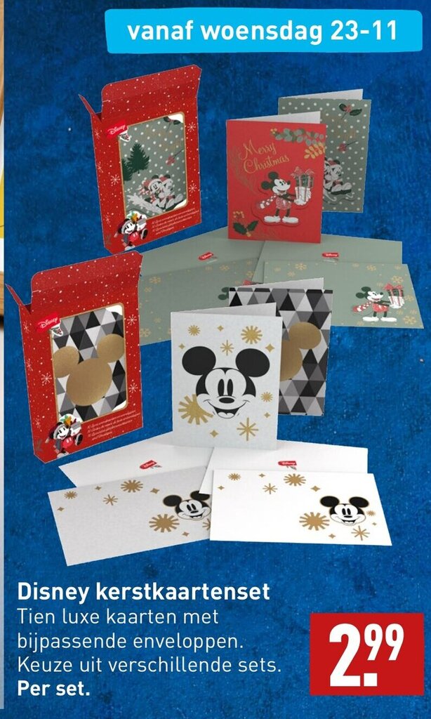 Disney kerstkaartenset aanbieding bij ALDI