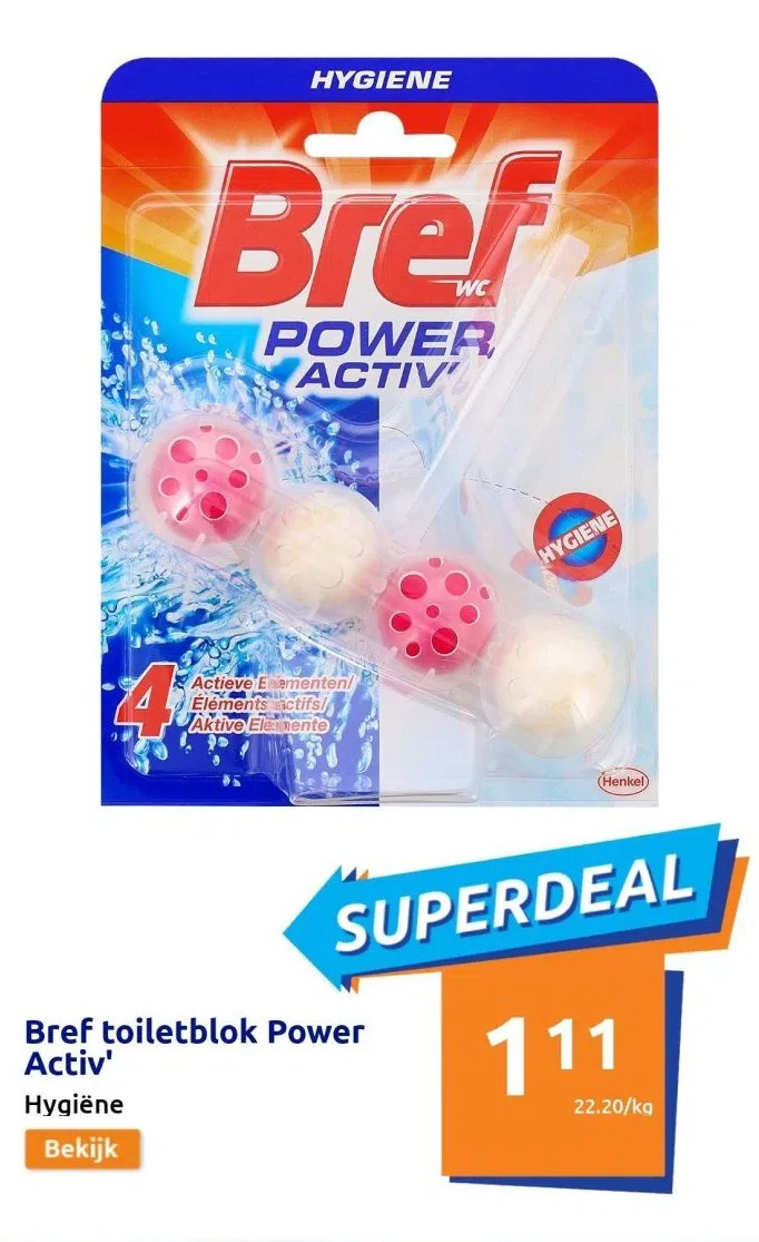 Bref toiletblok power activ' aanbieding bij Action