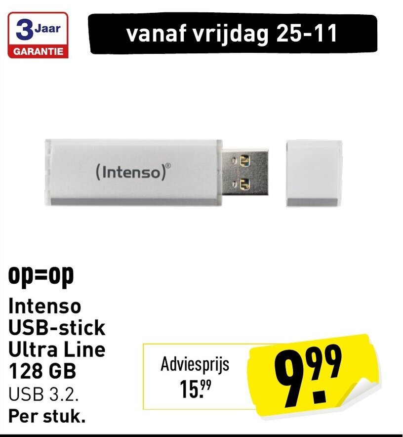 Intenso USB-stick ultra line 128 GB aanbieding bij ALDI