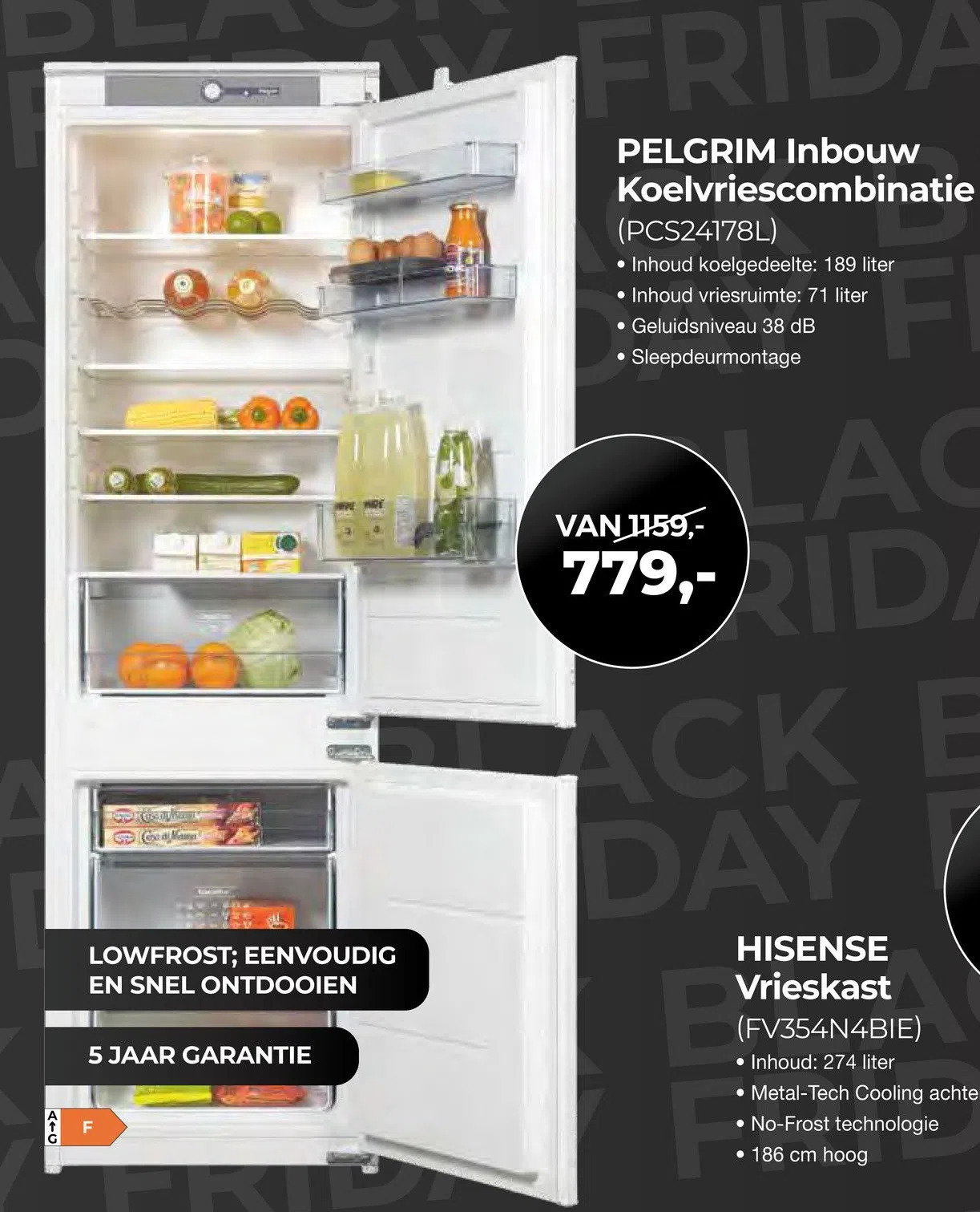 Pelgrim inbouw koelvriescombinatie (pcs24178l) aanbieding bij EP Beerepoot