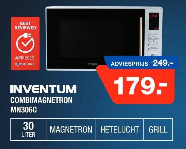 Inventum combimagnetron mn306c aanbieding bij Electroworld