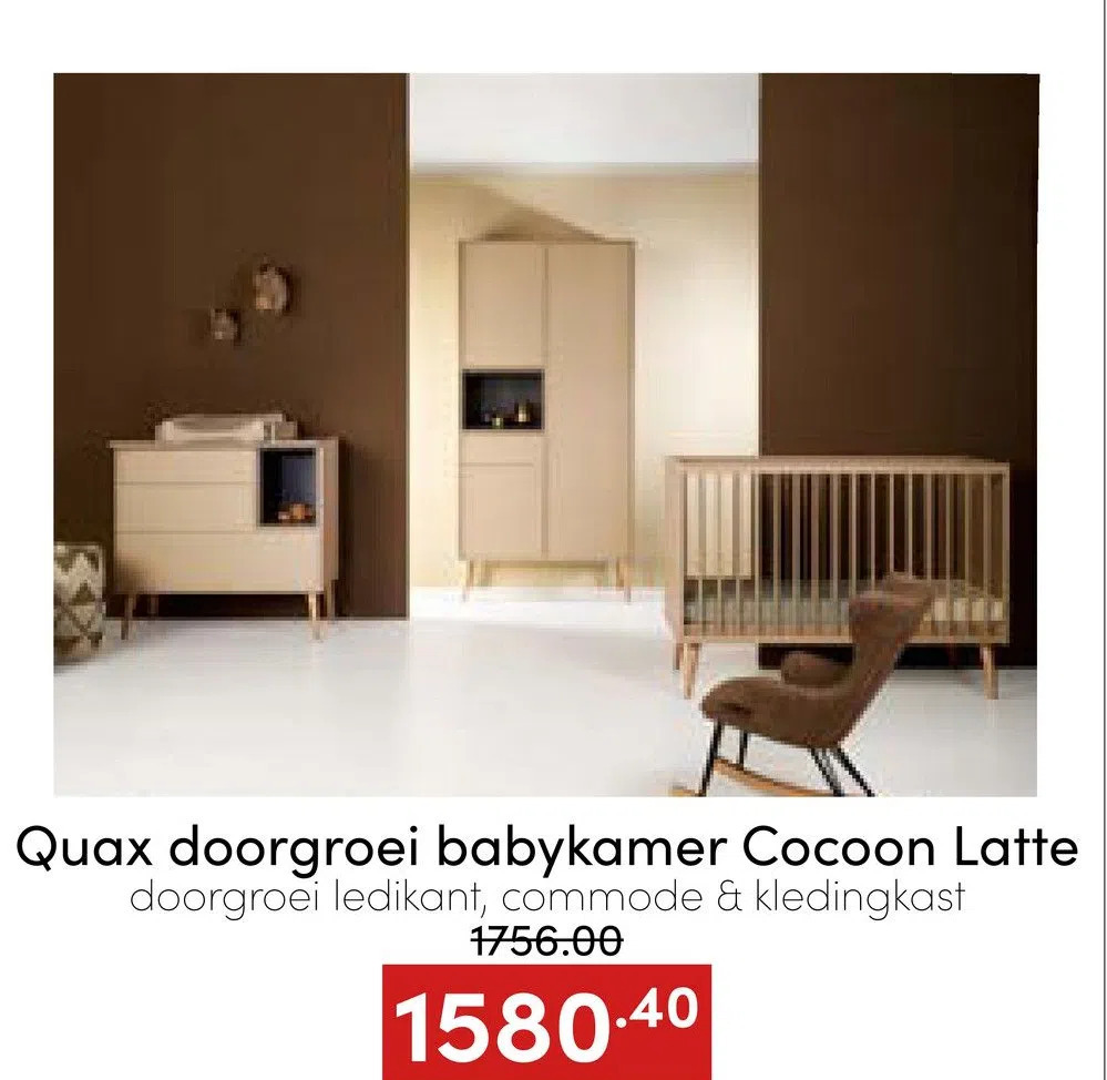 Quax doorgroei babykamer cocoon latte aanbieding bij Baby & Tiener