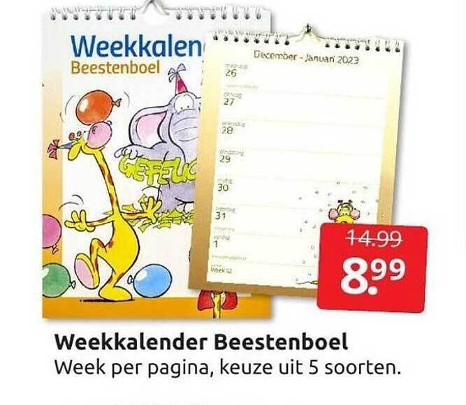 Weekkalender beestenboel aanbieding bij Boekenvoordeel