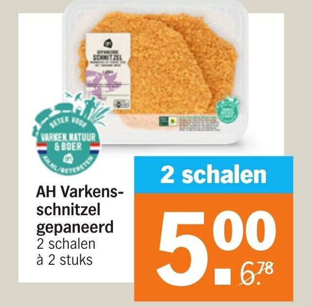 AH varkens-schnitzel gepaneerd aanbieding bij Albert Heijn