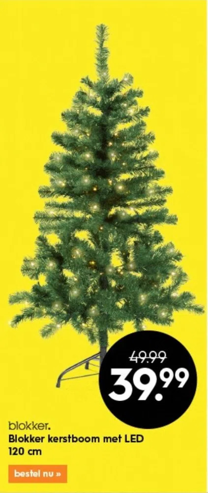 Blokker kerstboom met led aanbieding bij Blokker