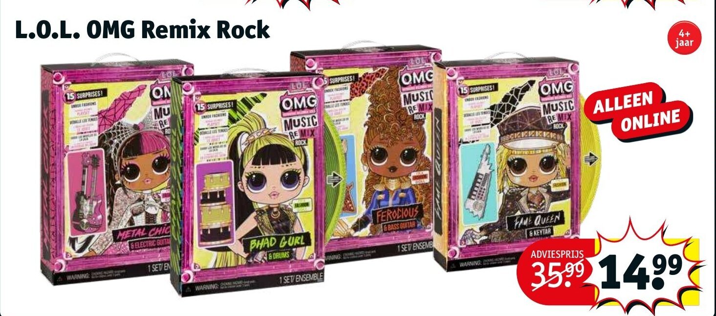 L.O.L. OMG Remix Rock aanbieding bij Kruidvat