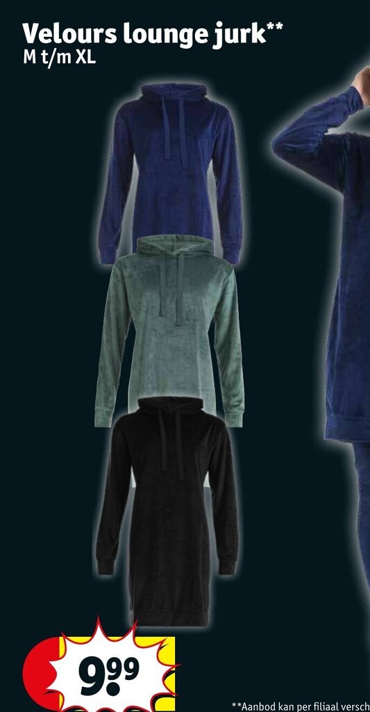 Velours lounge jurk** M t/m XL aanbieding bij Kruidvat