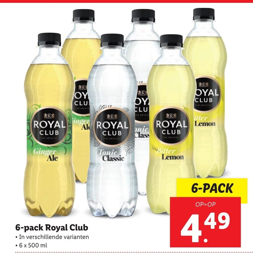 6-pack Royal Club 500 ml aanbieding bij Lidl