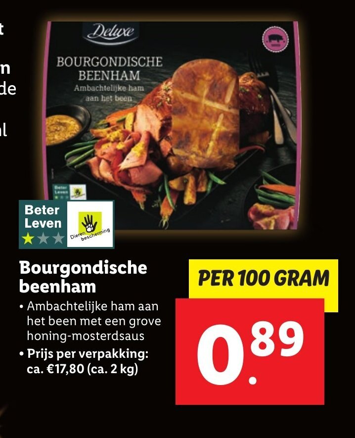 Bourgondische beenham 100 gram aanbieding bij Lidl