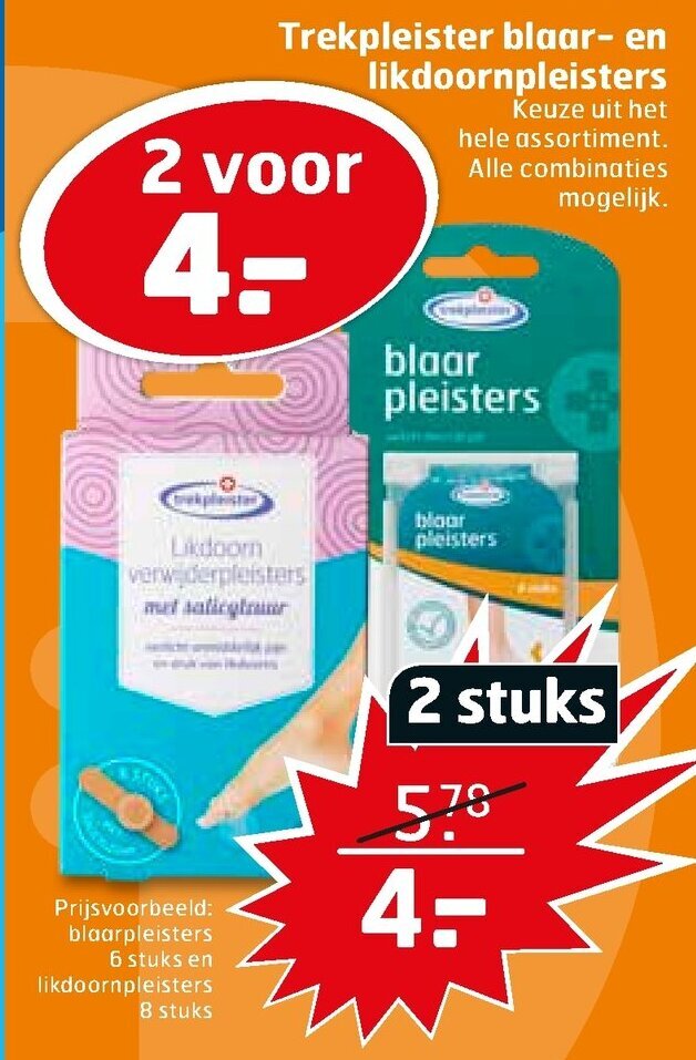 Trekpleister Blaar- en likdoornpleisters 2st aanbieding bij Trekpleister