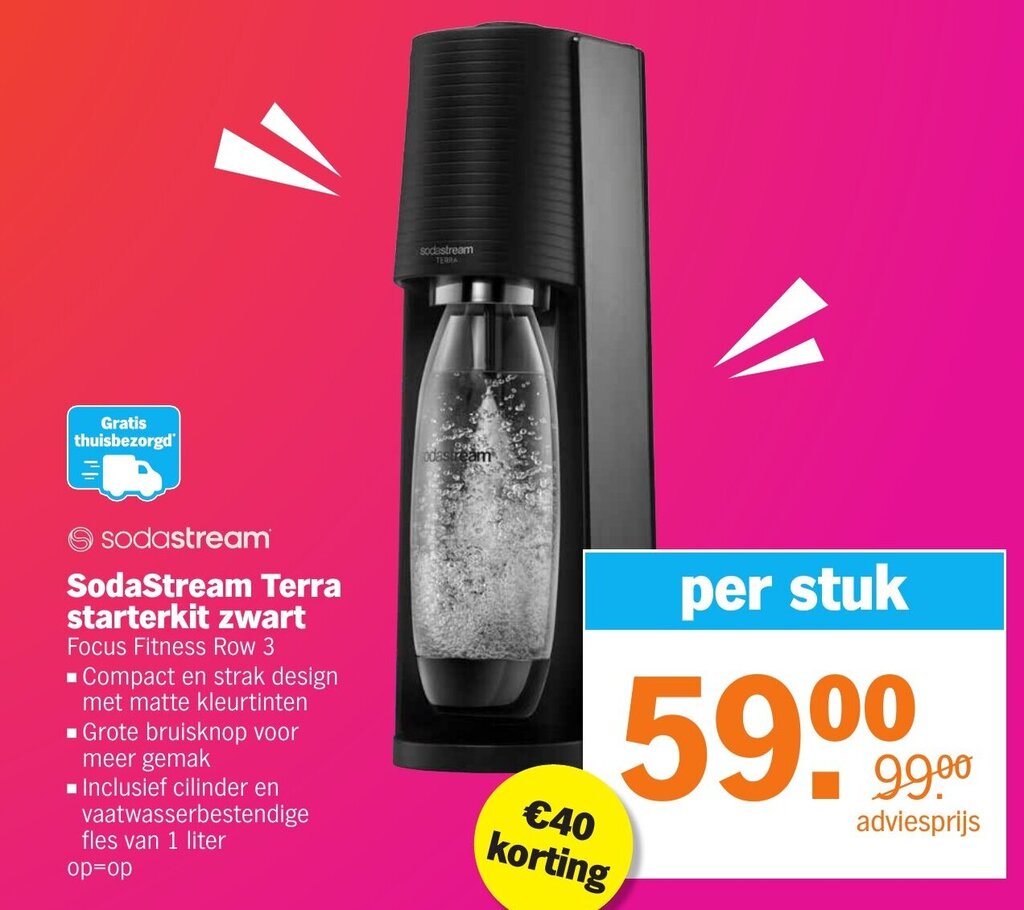 Sodastream terra starterkit zwart aanbieding bij Albert Heijn