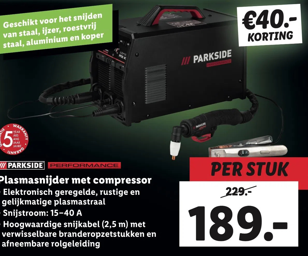 parkside performance plasmasnijder met compressor aanbieding bij Lidl