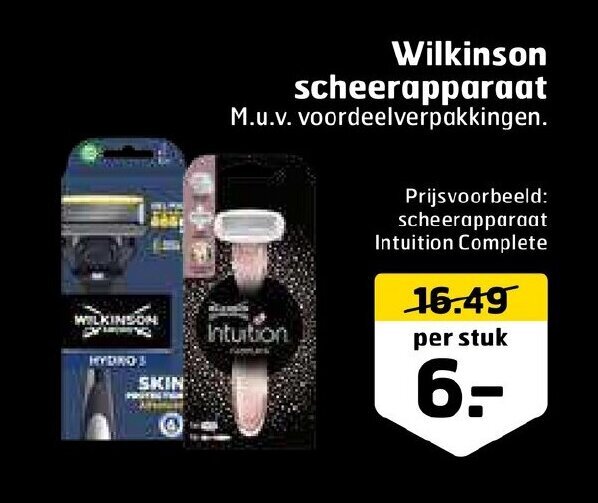Wilkinson scheerapparaat aanbieding bij Trekpleister