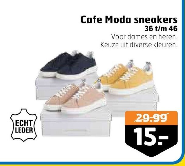 Cafe Moda Sneakers 36 t/m 46 aanbieding bij Trekpleister