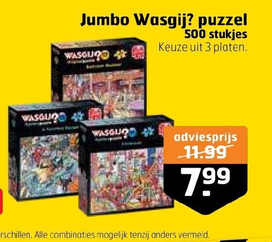Jumbo Wasgij? puzzel 500 stukjes aanbieding bij Trekpleister