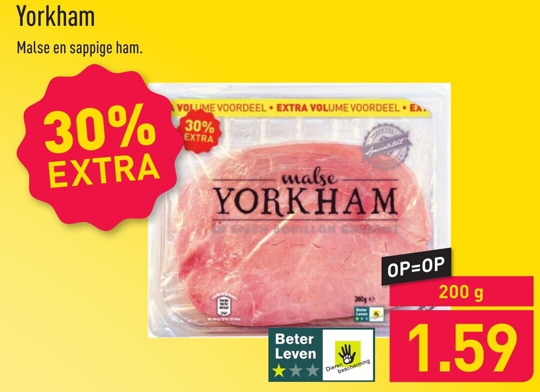 Yorkham 200g aanbieding bij ALDI