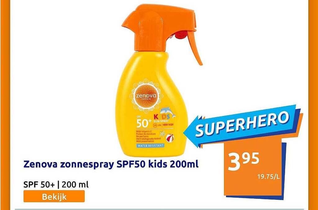 Zenova zonnespray spf50 kids 200ml aanbieding bij Action