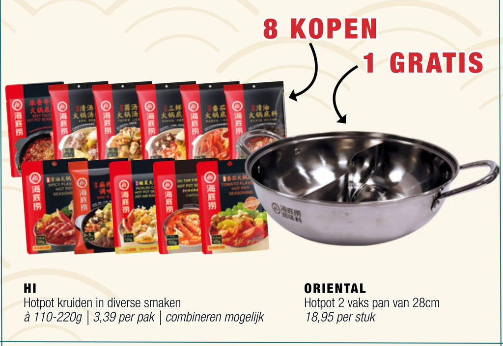 8x hi hotpot kruiden in diverse smaken à 110-220g 3,39 per pak | combineren mogelijk 1 Gratis ...