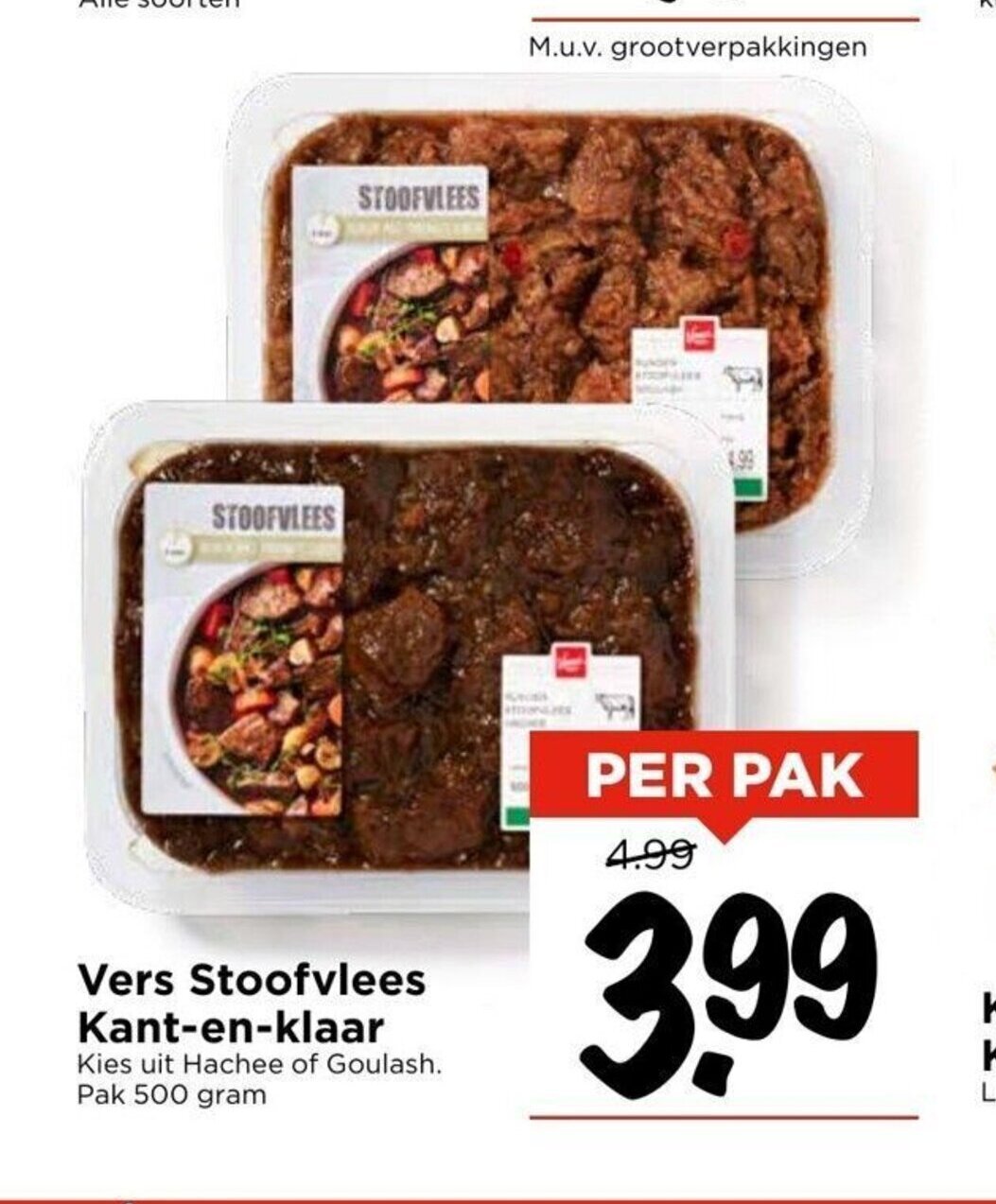 Vers Stoofvlees Kant-en-klaar 500 gram aanbieding bij Vomar