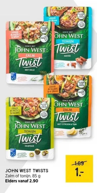 John west twists aanbieding bij Xenos