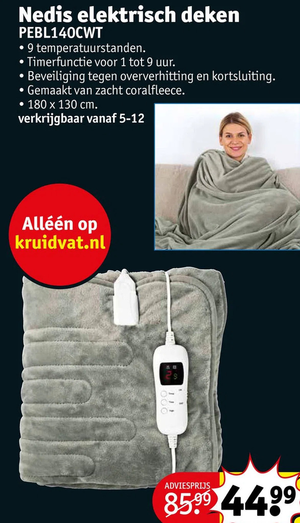 Nedis elektrisch deken aanbieding bij Kruidvat